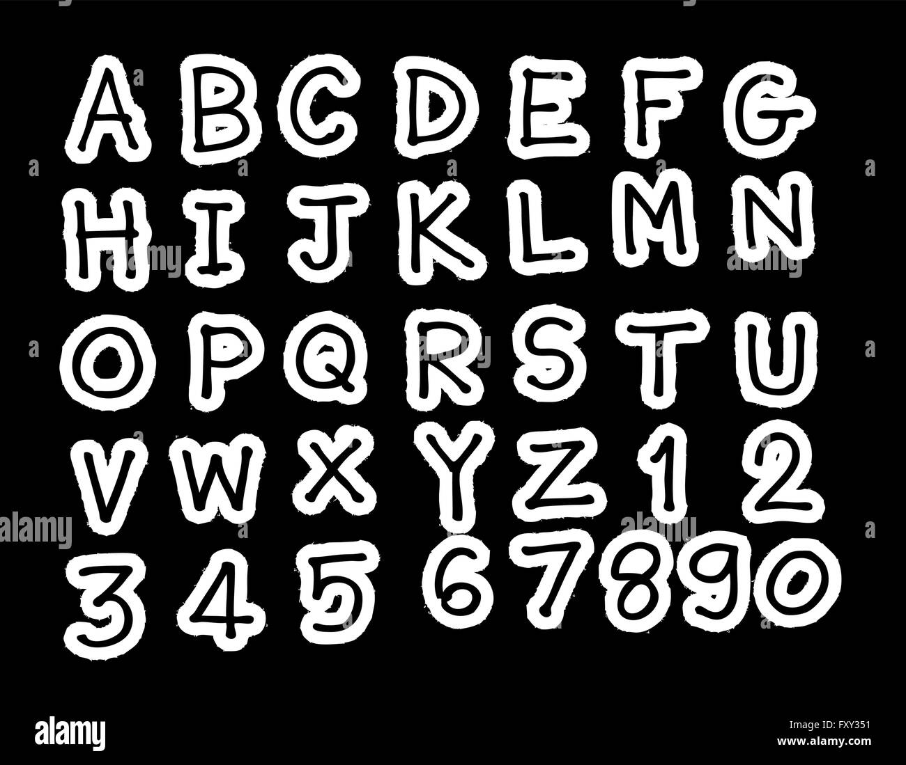 Font Sketch Hand drawing letters Stock Vector Image & Art - Alamy