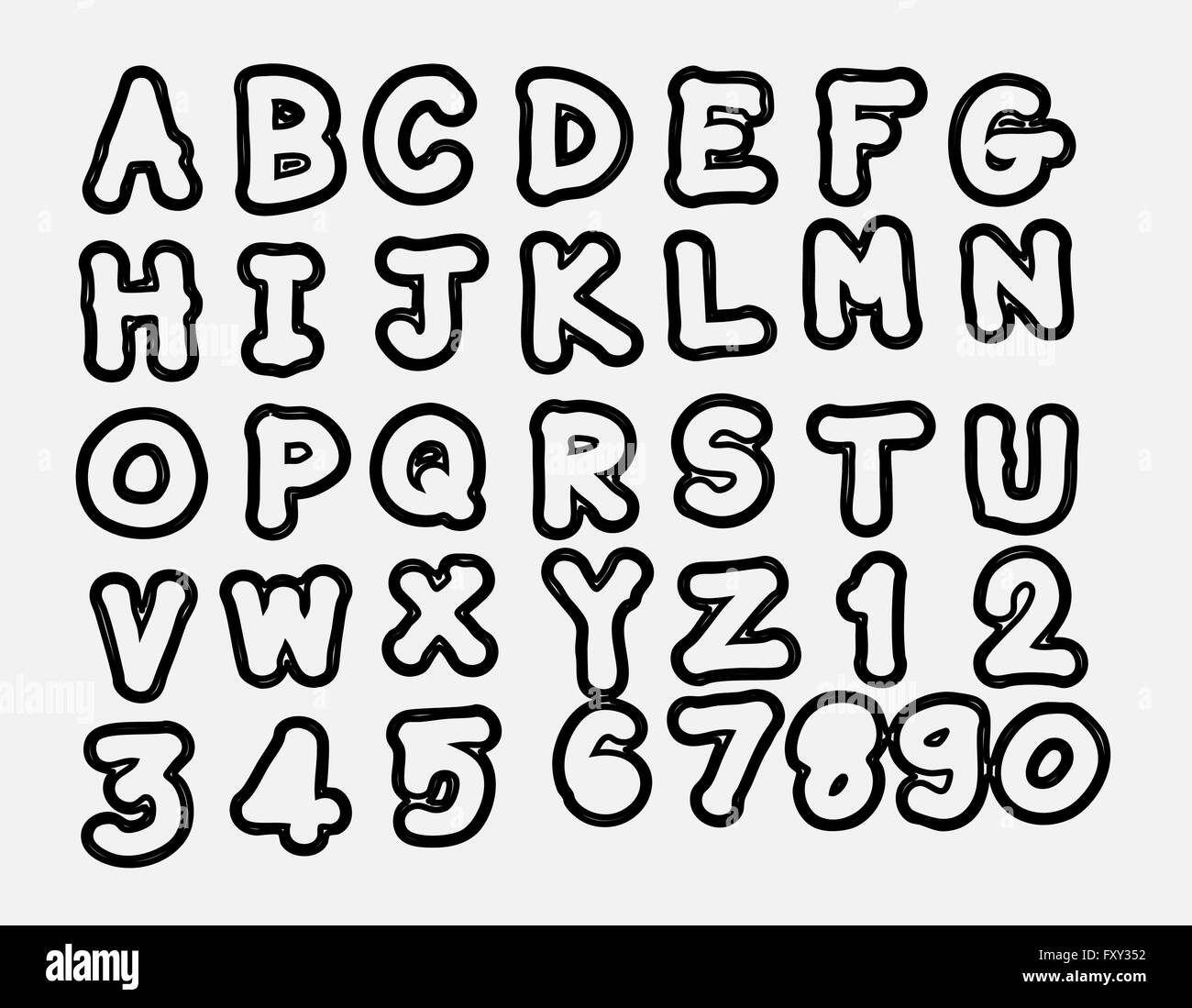 Font Sketch Hand drawing letters Stock Vector Image & Art - Alamy