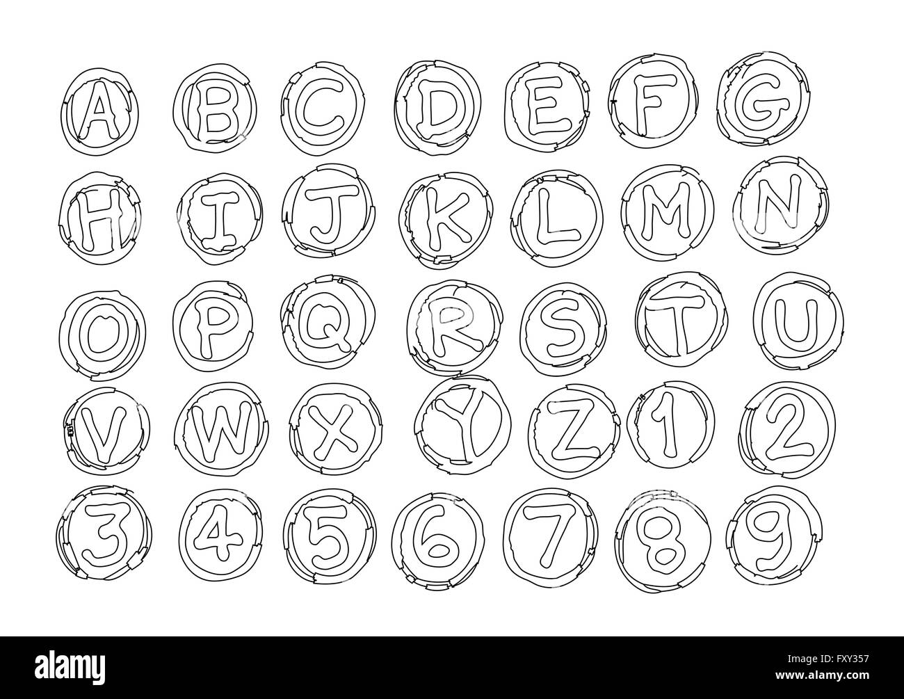 Font Sketch Hand drawing letters Stock Vector Image & Art - Alamy