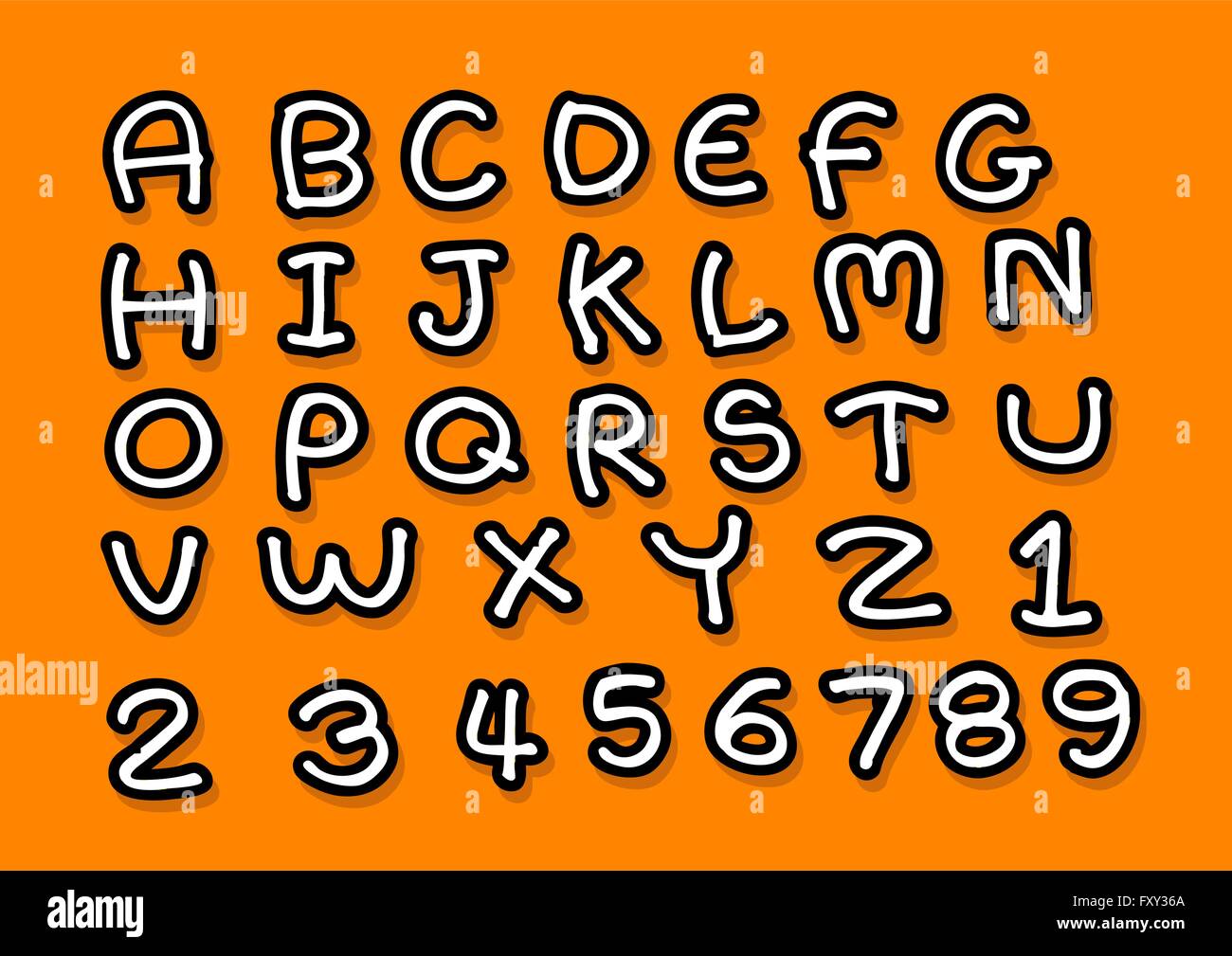 Font Sketch Hand drawing letters Stock Vector Image & Art - Alamy