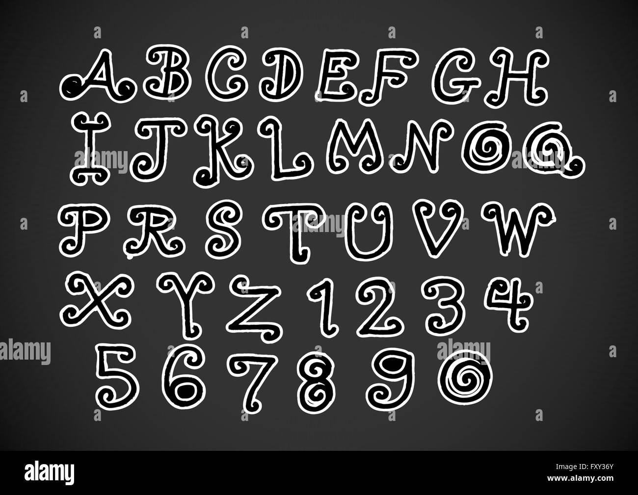 Font Sketch Hand drawing letters Stock Vector Image & Art - Alamy