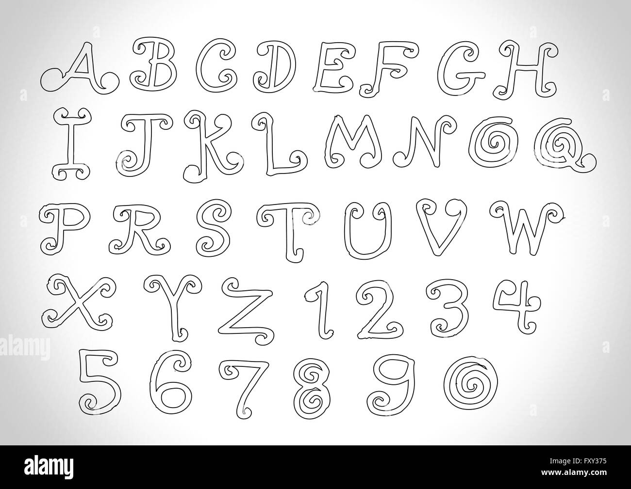 Font Sketch Hand drawing letters Stock Vector Image & Art - Alamy
