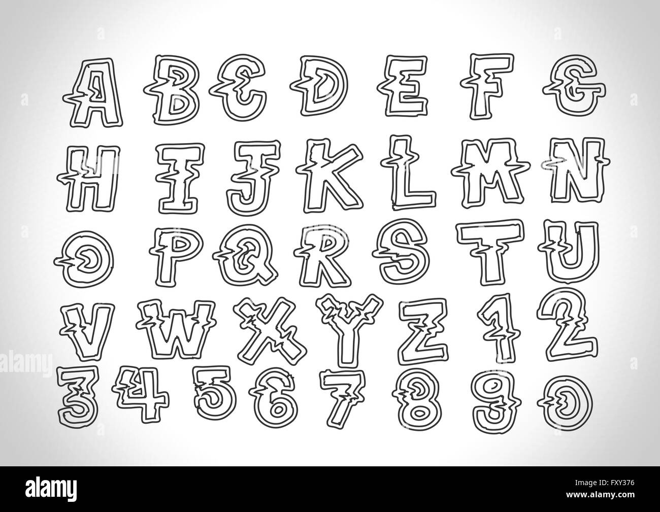 Font Sketch Hand drawing letters Stock Vector Image & Art - Alamy