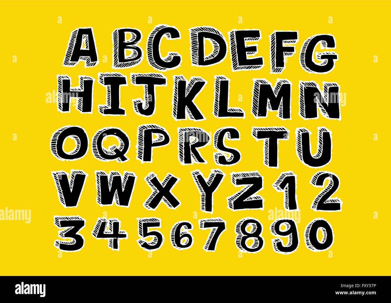 Font Sketch Hand drawing letters Stock Vector Image & Art - Alamy