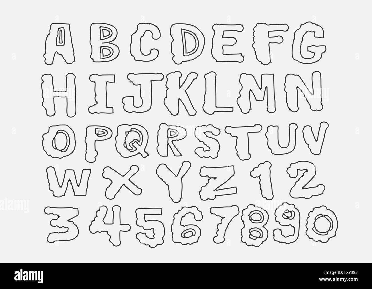 Font Sketch Hand drawing letters Stock Vector Image & Art - Alamy