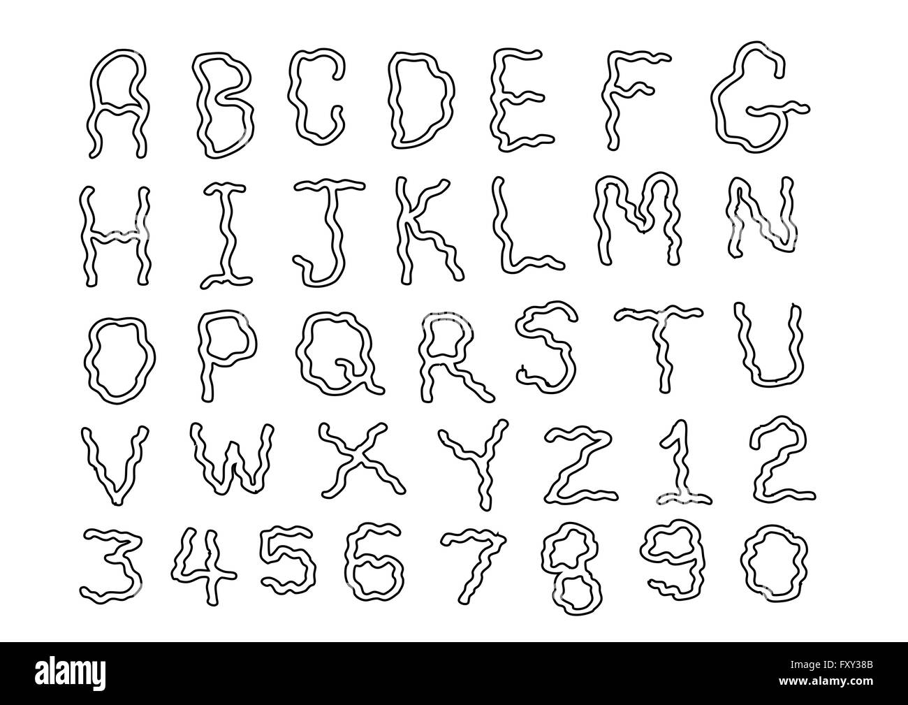 Font Sketch Hand drawing letters Stock Vector Image & Art - Alamy