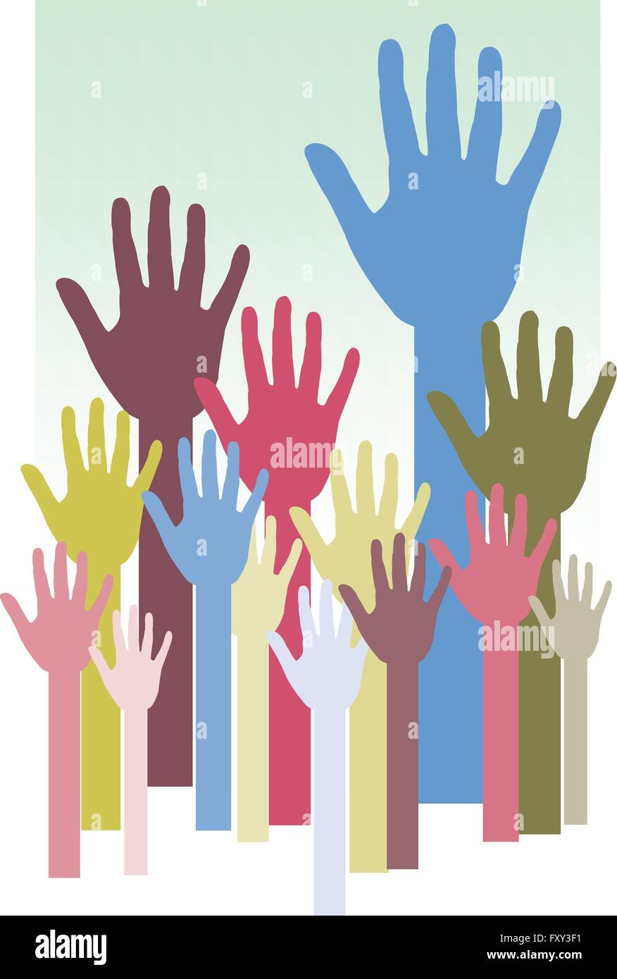 colorful silhouette hands background design Stock Vector Image & Art ...