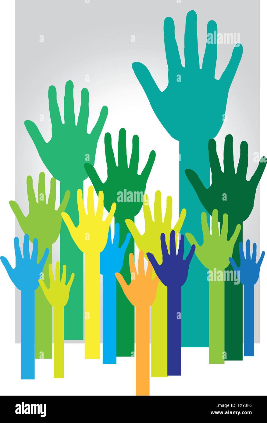 colorful silhouette hands background design Stock Vector Image & Art ...