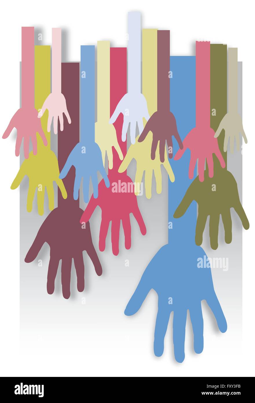 colorful silhouette hands background design Stock Vector Image & Art ...