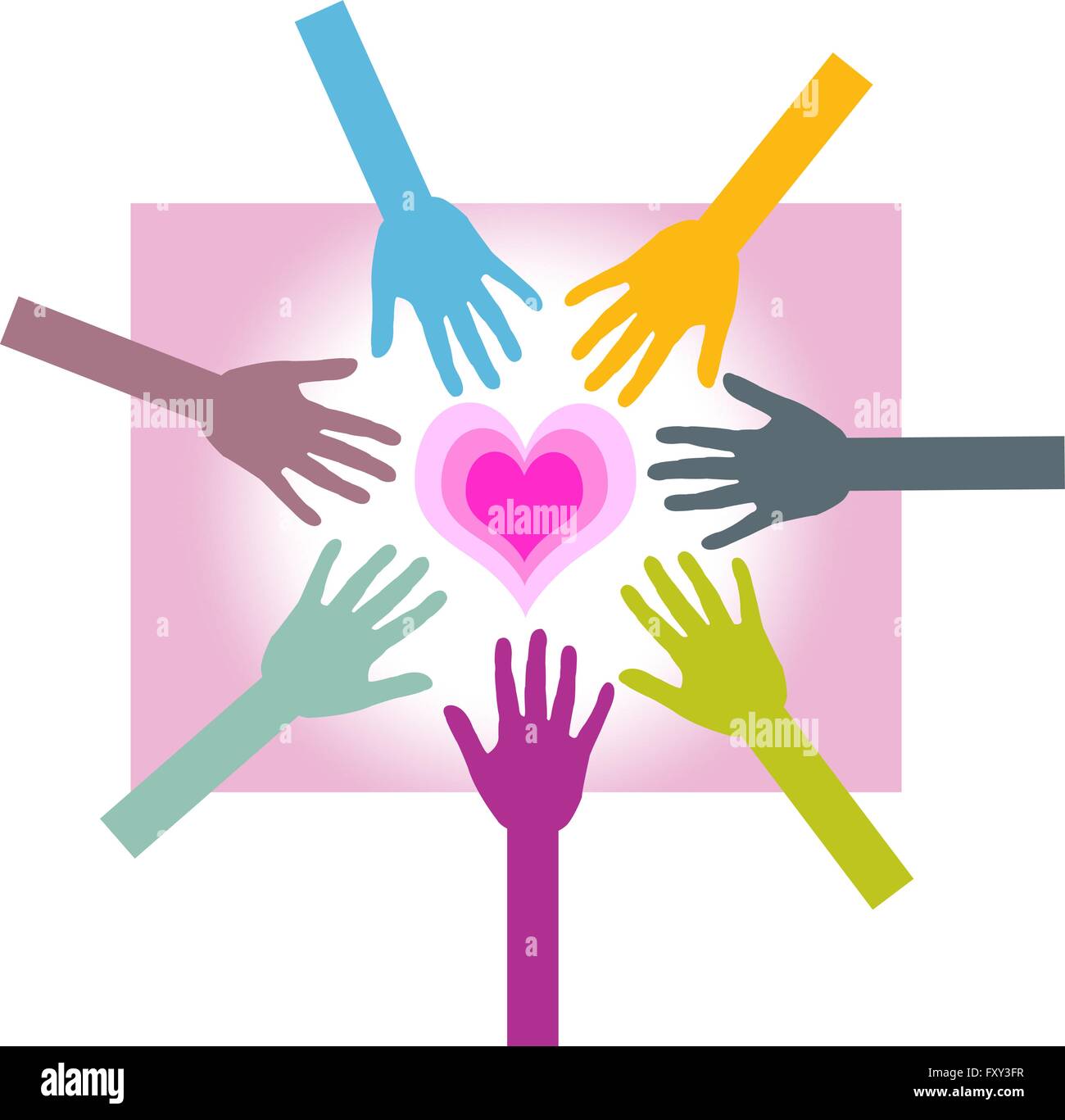 colorful silhouette hands background design Stock Vector Image & Art ...