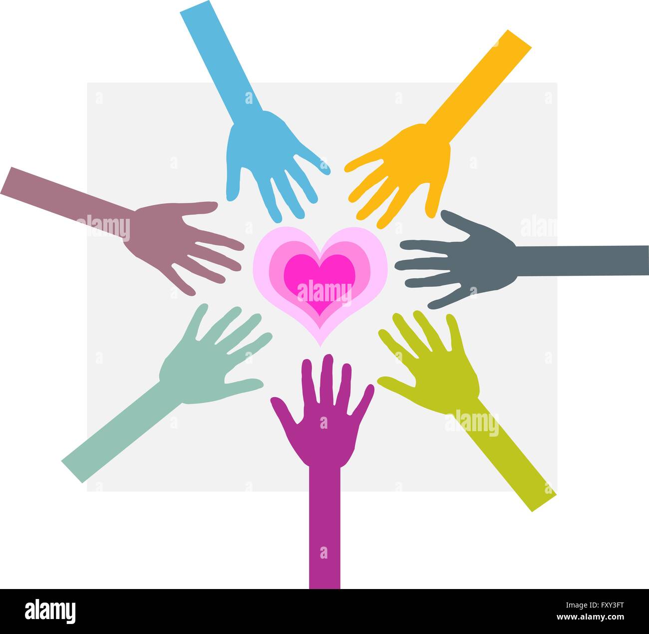 colorful silhouette hands background design Stock Vector Image & Art ...