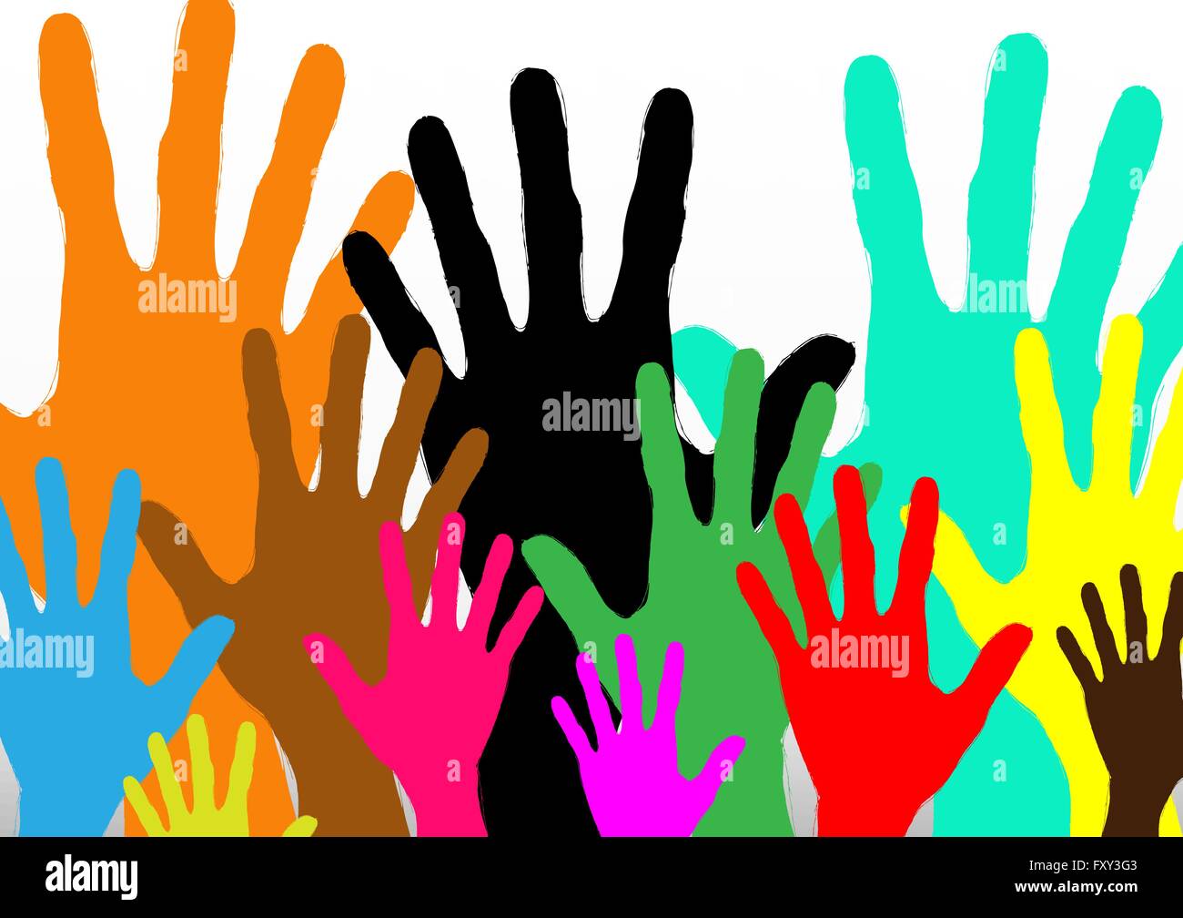 colorful silhouette hands background design Stock Vector Image & Art ...