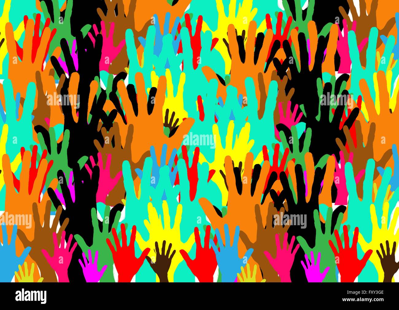 colorful silhouette hands background design Stock Vector Image & Art ...