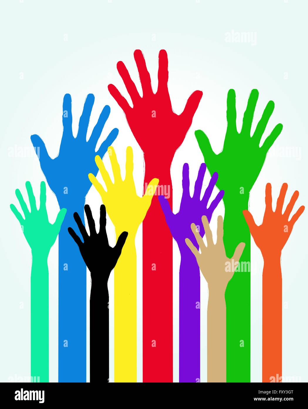 colorful silhouette hands background design Stock Vector Image & Art ...