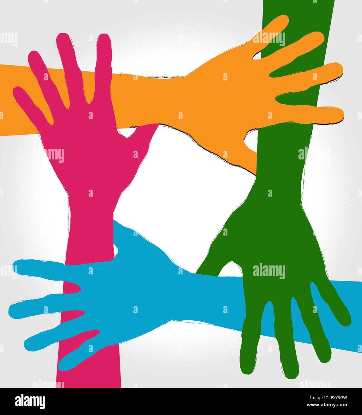 colorful silhouette hands background design Stock Vector Image & Art ...