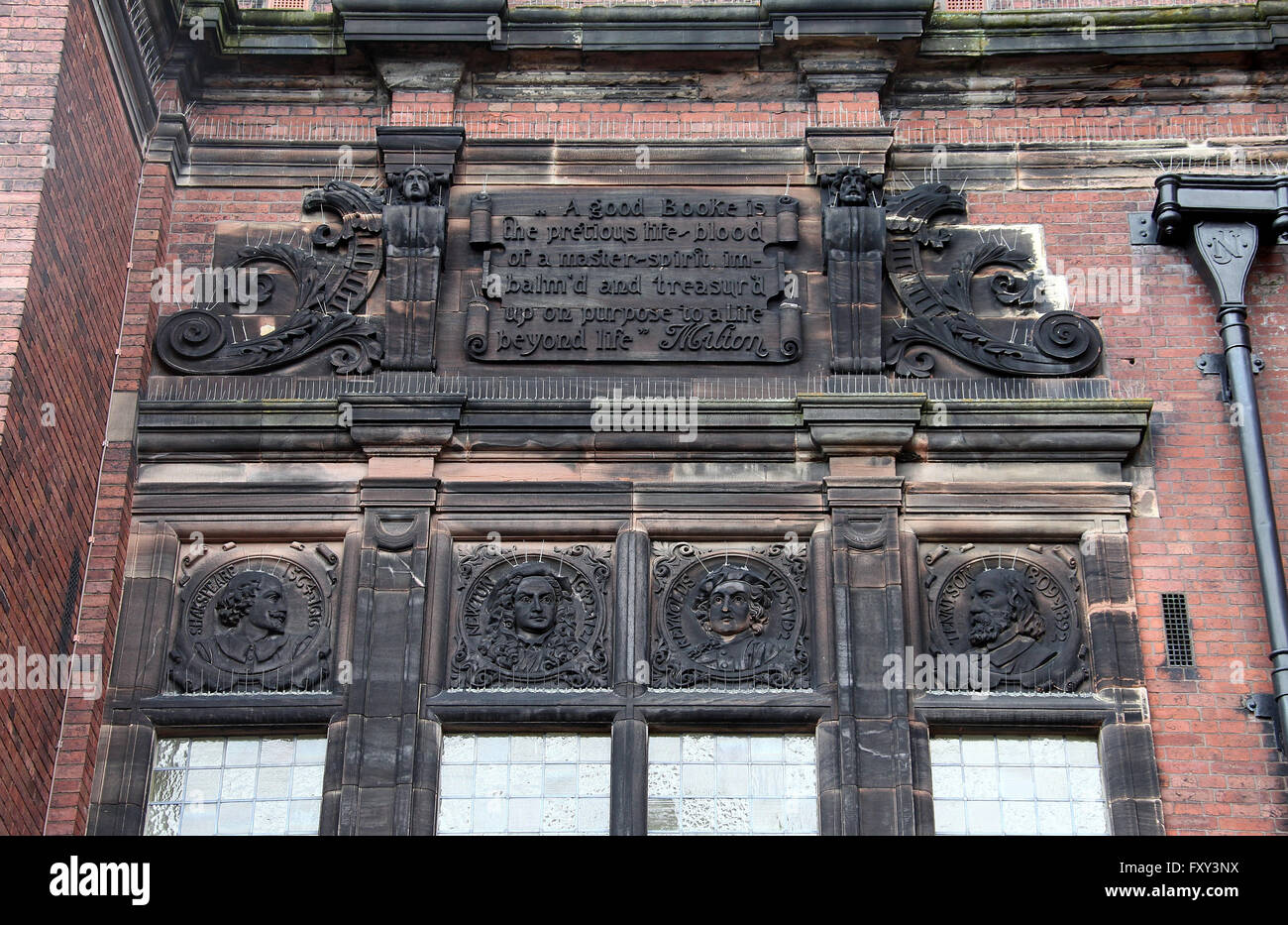 Architectural detail of the historic Nicholson Institute at Leek in ...