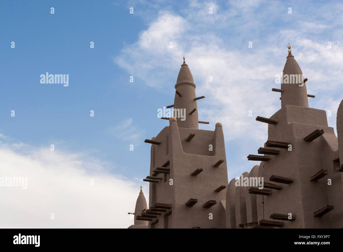 Detail of Komoguel mosque (Grand Mosque of Mopti) in Mopti, Mali ...