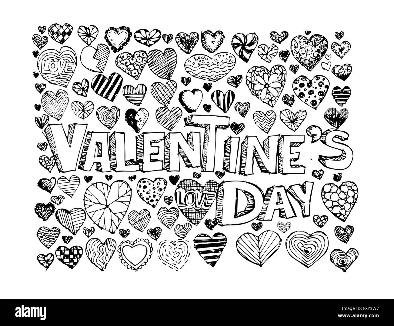 heart drawing and valentines day hearts for your works Stock Vector ...