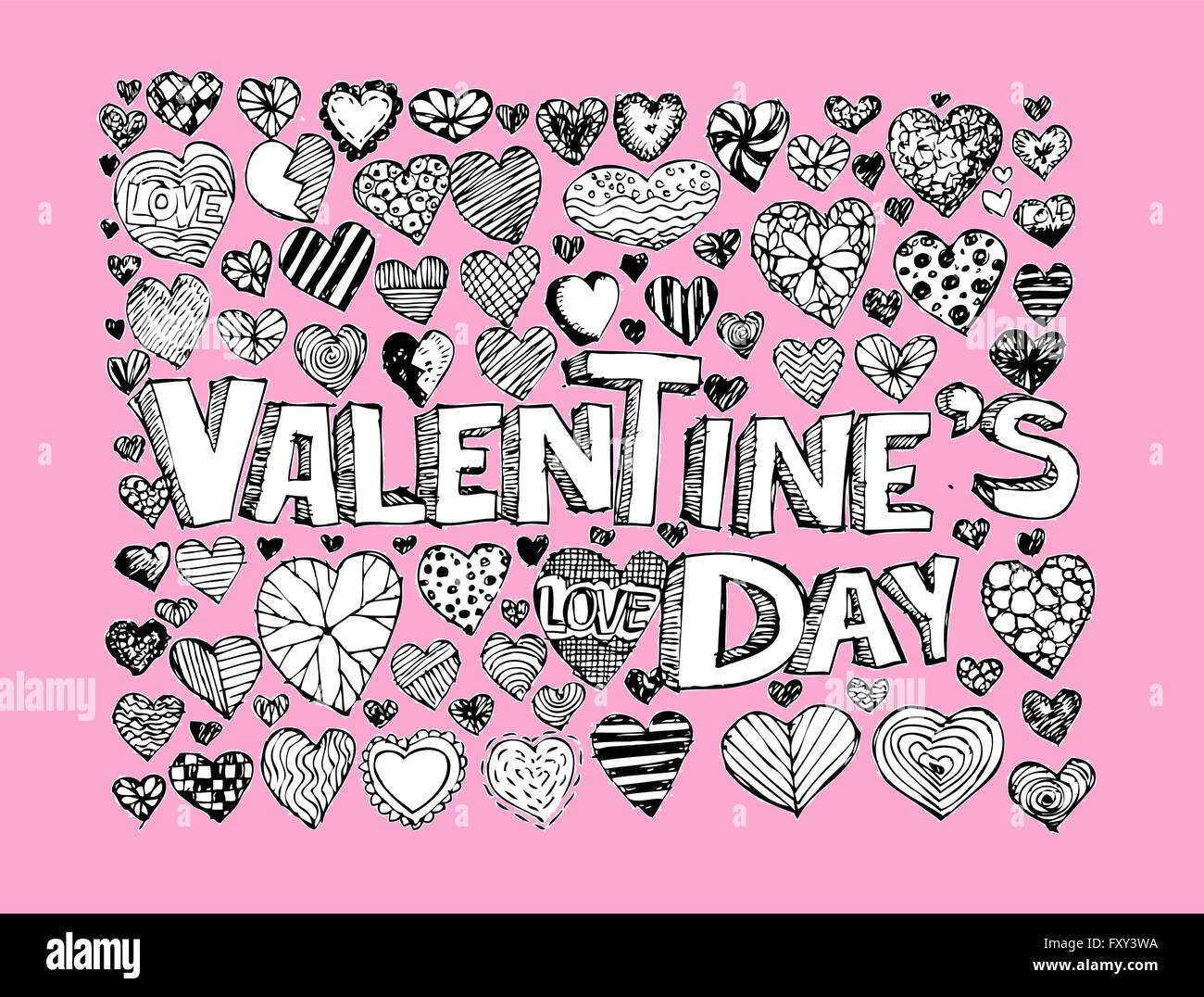 heart drawing and valentines day hearts for your works Stock Vector ...