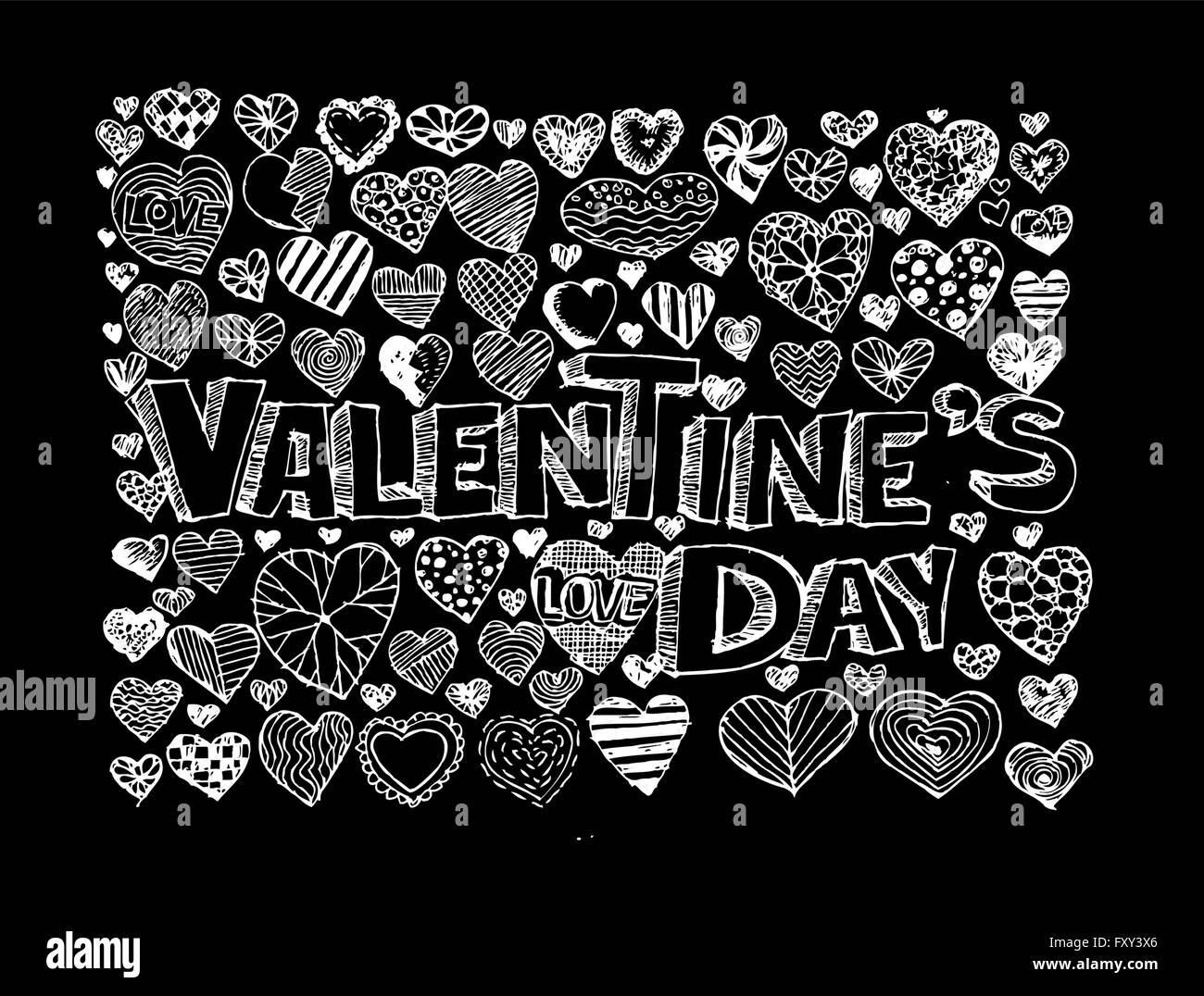 heart drawing and valentines day hearts for your works Stock Vector ...