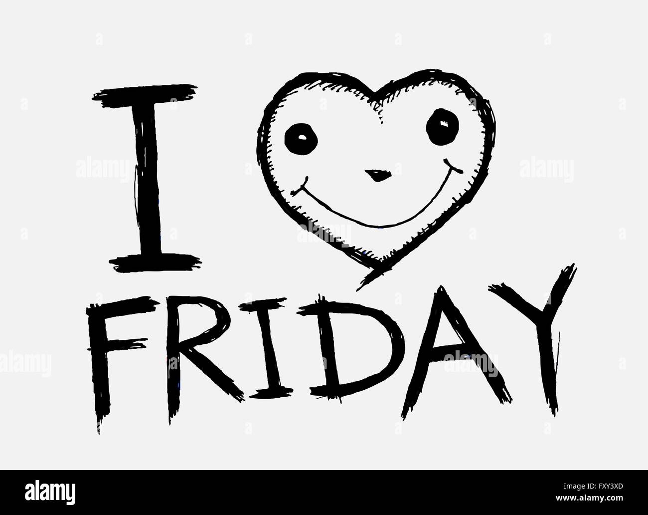 i love friday, font type with signs I love weekend Stock Vector Image ...