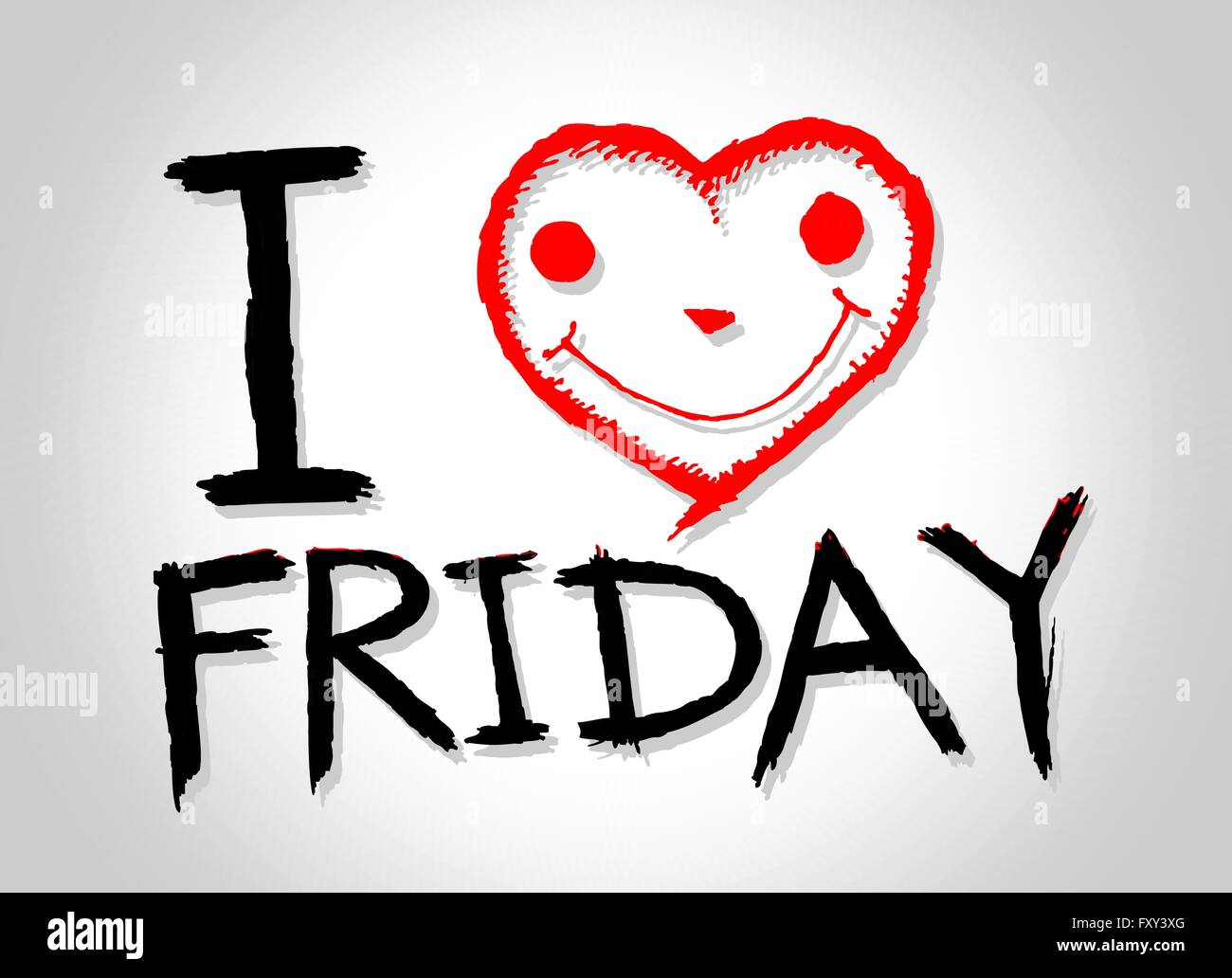 i love friday, font type with signs I love weekend Stock Vector Image ...