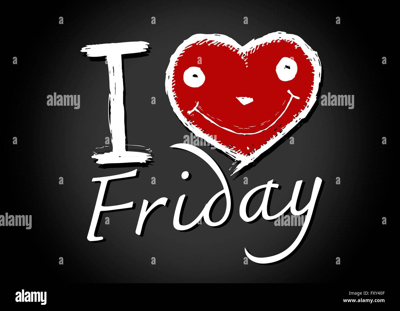 i love friday, font type with signs I love weekend Stock Vector Image ...