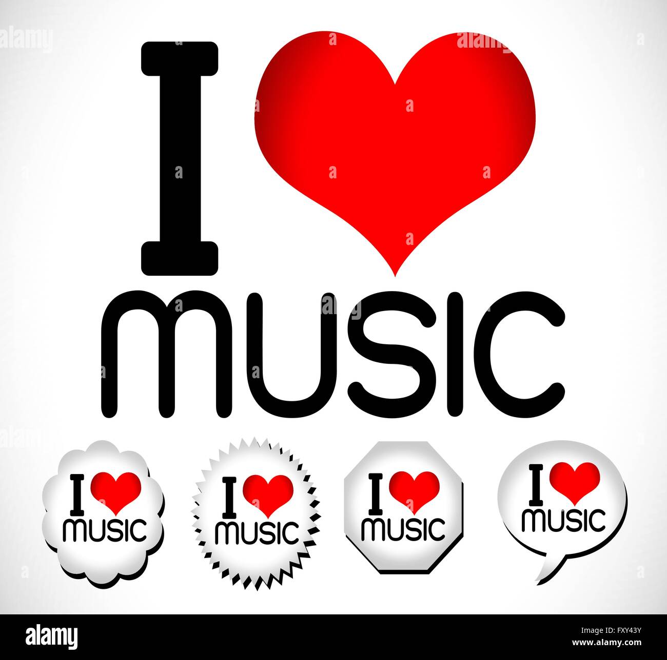 i love music Stock Vector Image & Art - Alamy