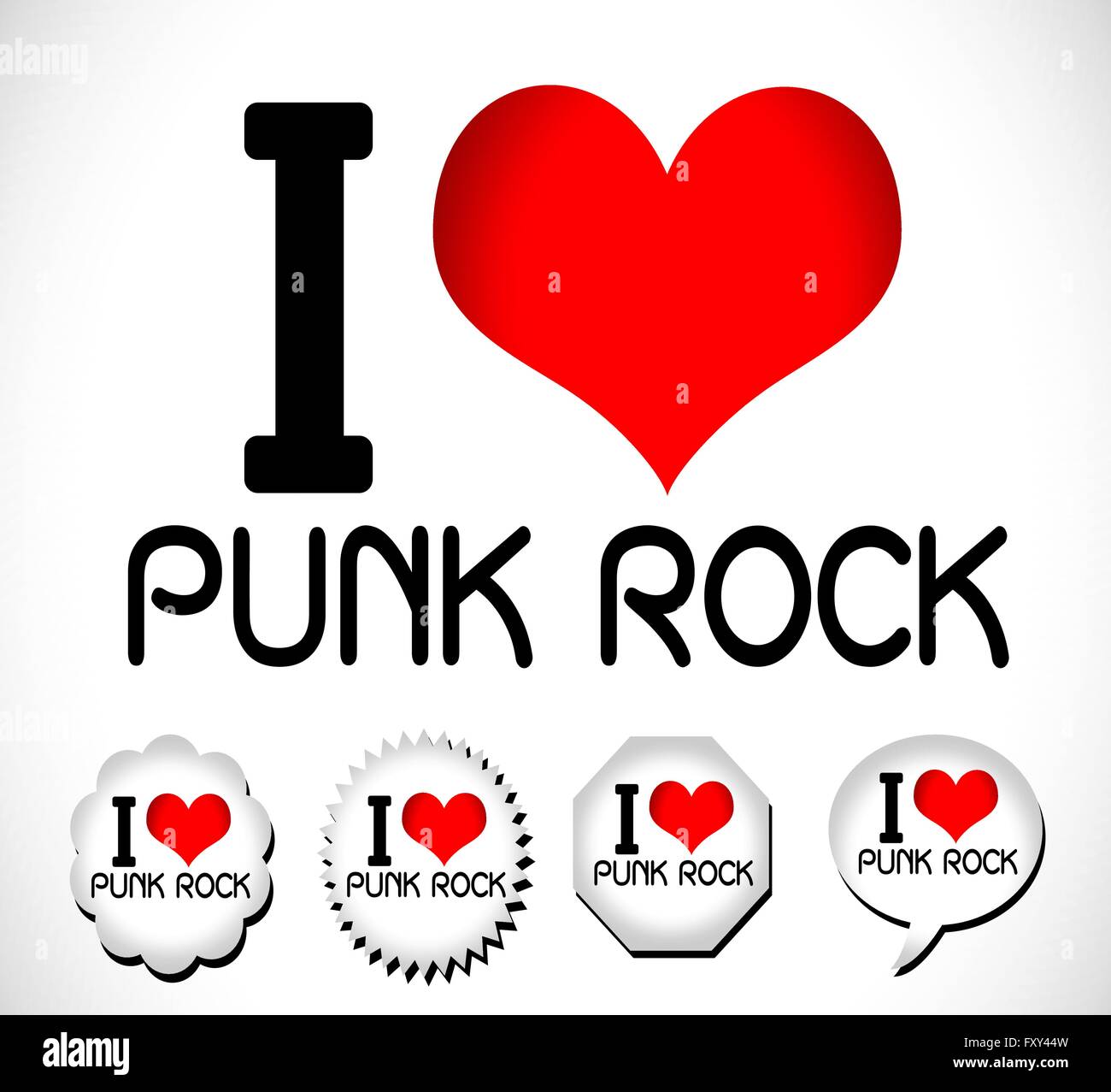 Love punk rock symbol heart hi-res stock photography and images - Alamy