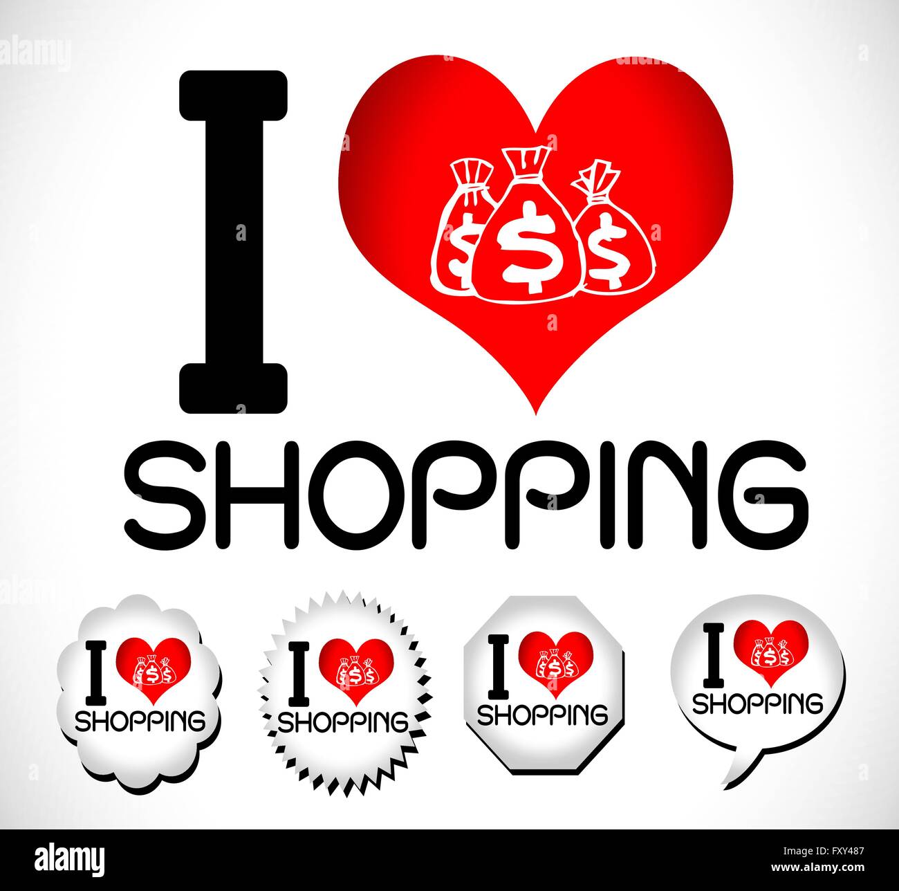 i love shopping Stock Vector Image & Art - Alamy