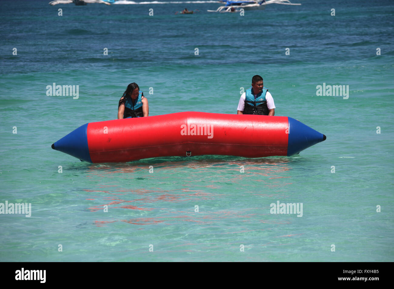 LARGE RAFT IN SEA BORACAY ISLAND PHILIPPINES 29 April 2015 Stock Photo ...
