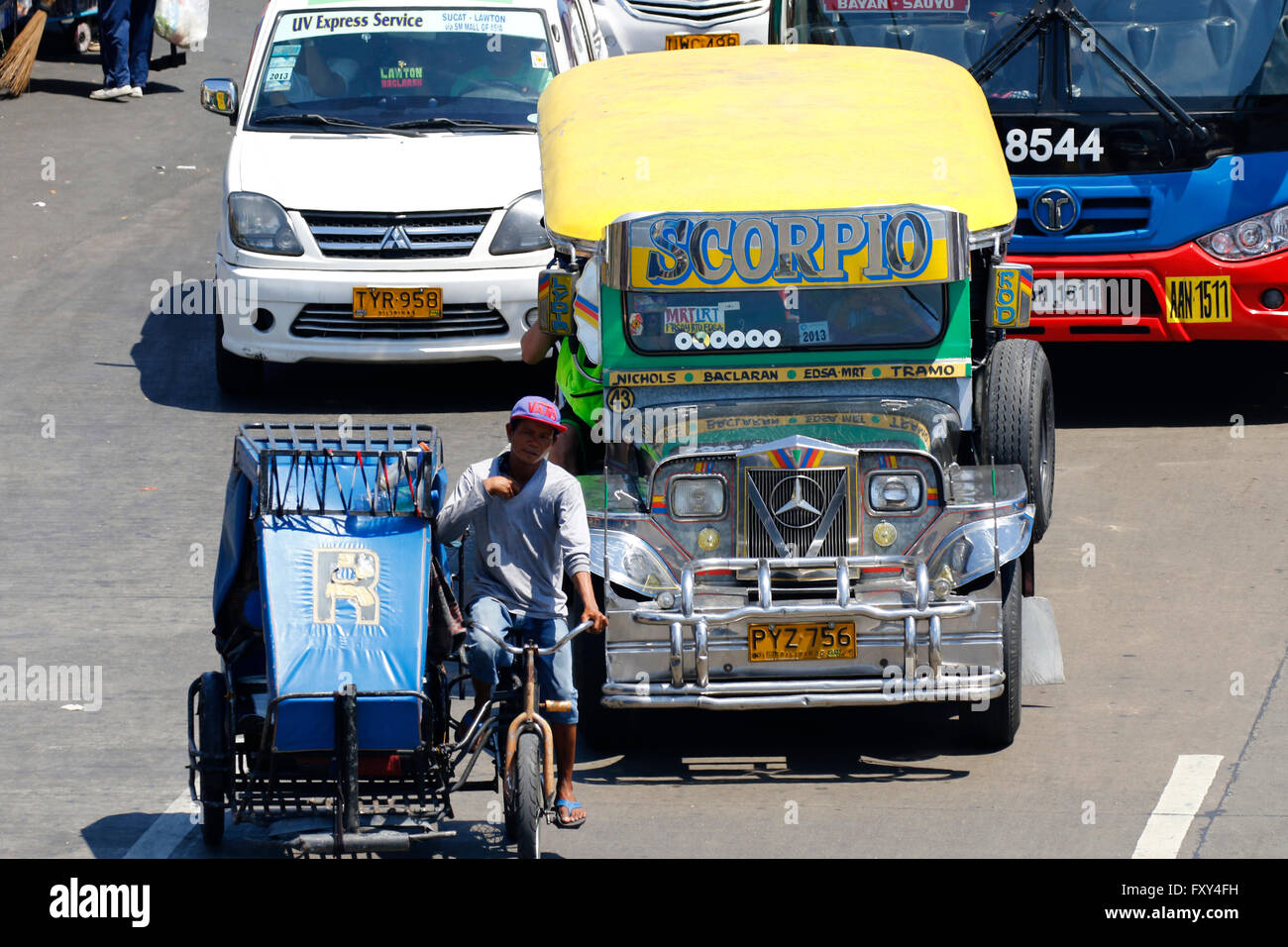 PEDEL TRIKE & JEEF BUS JOINS TRAFFIC BACLARAN MANILA PHILIPPINES 05 May ...