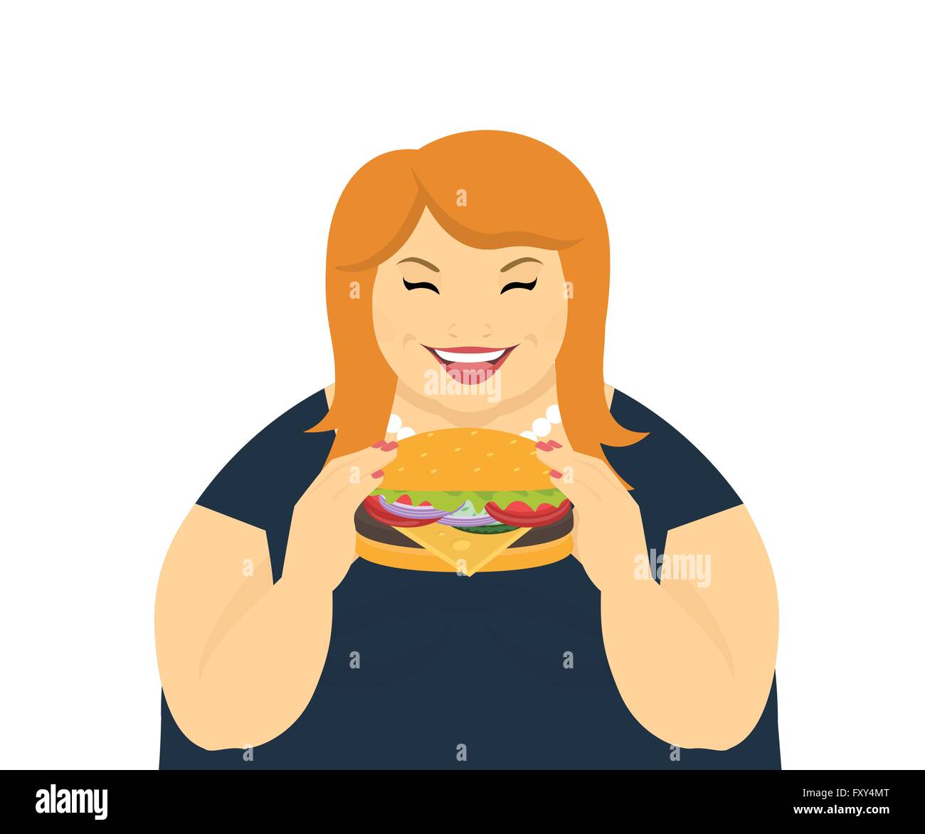 Cartoon happy fat woman hi-res stock photography and images - Alamy