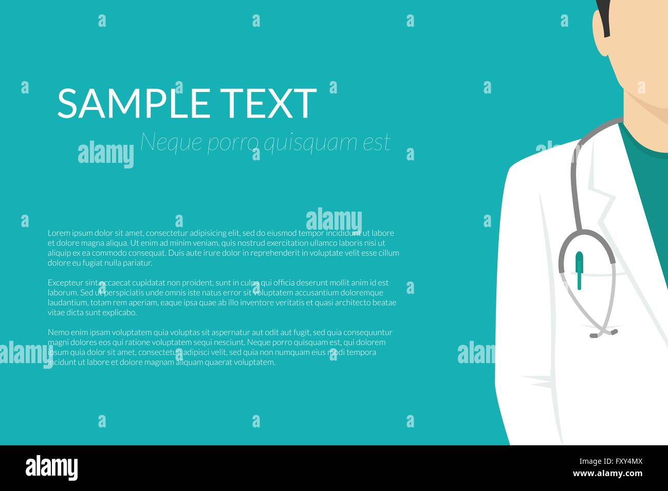Medical background with flat doctor wearing uniform Stock Vector Image ...