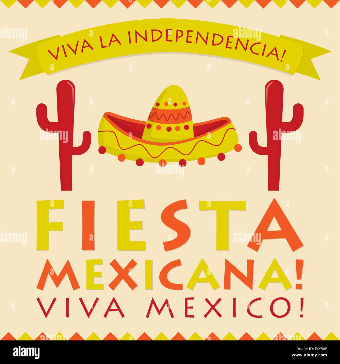 Retro style Mexican Fiesta card in vector format Stock Vector Image ...