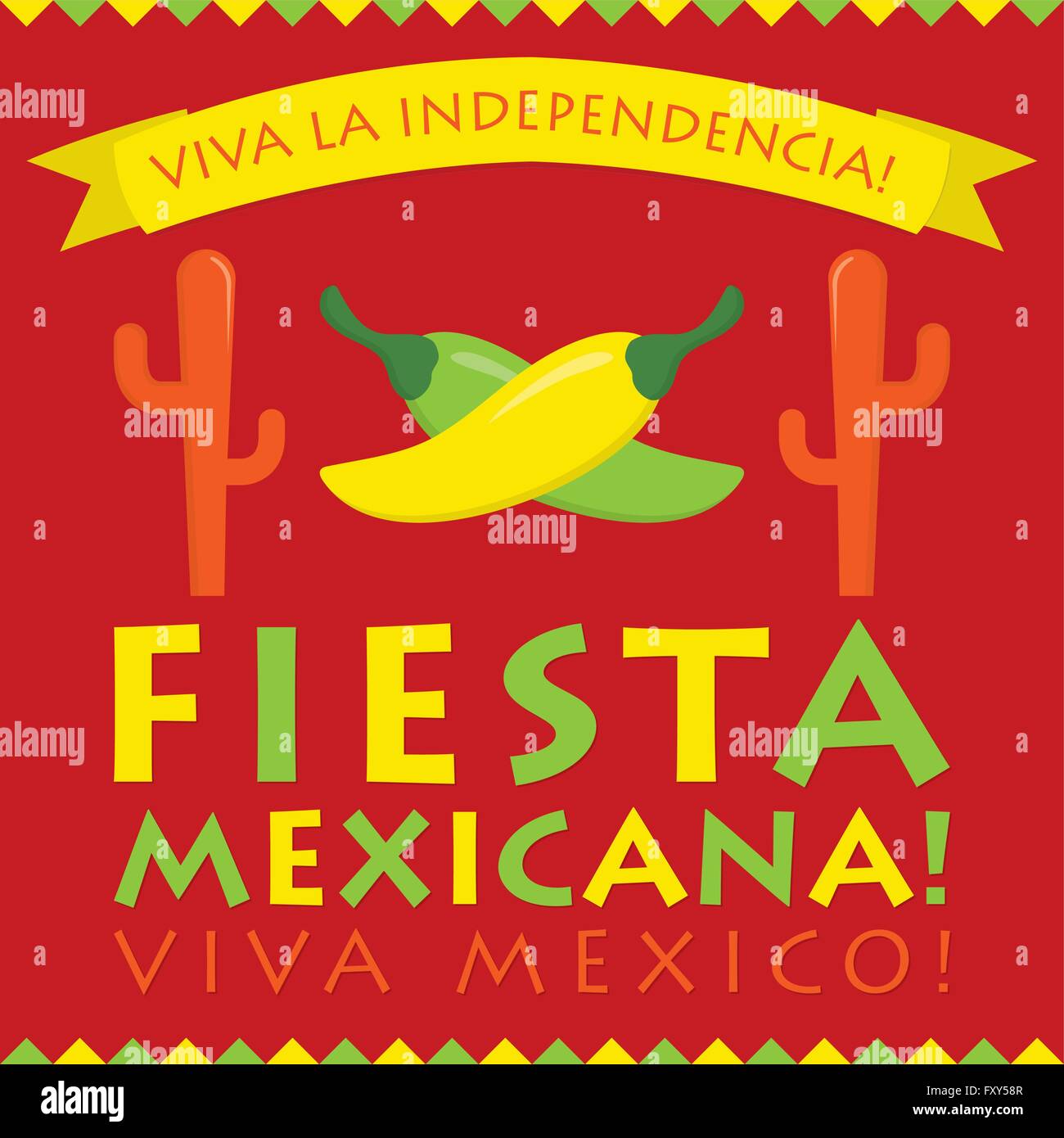 Retro style Mexican Fiesta card in vector format Stock Vector Image ...