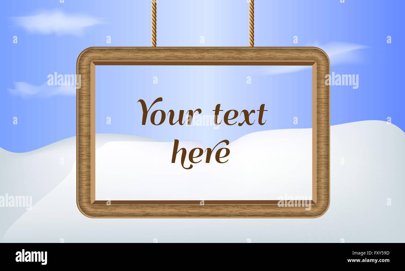 Illustrated vector background. Wood frame border. Place for your text ...