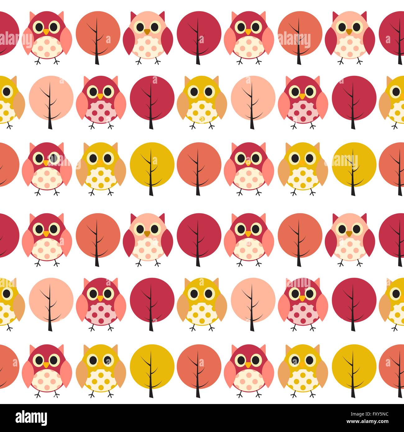 Owl Seamless Pattern Background Vector Illustration Stock Vector Image ...