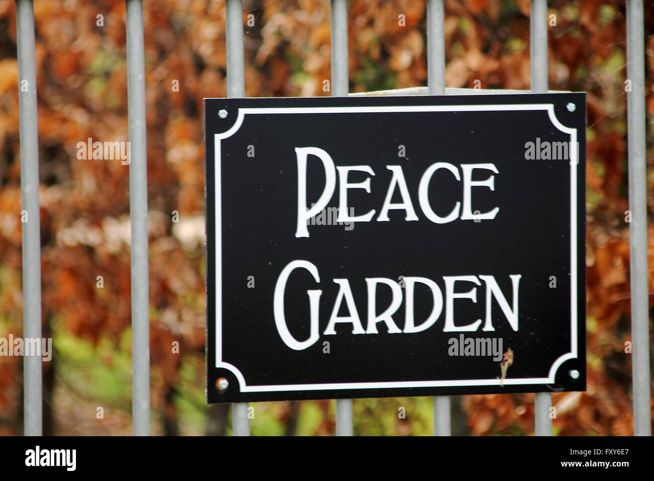 Peace Garden sign Stock Photo - Alamy