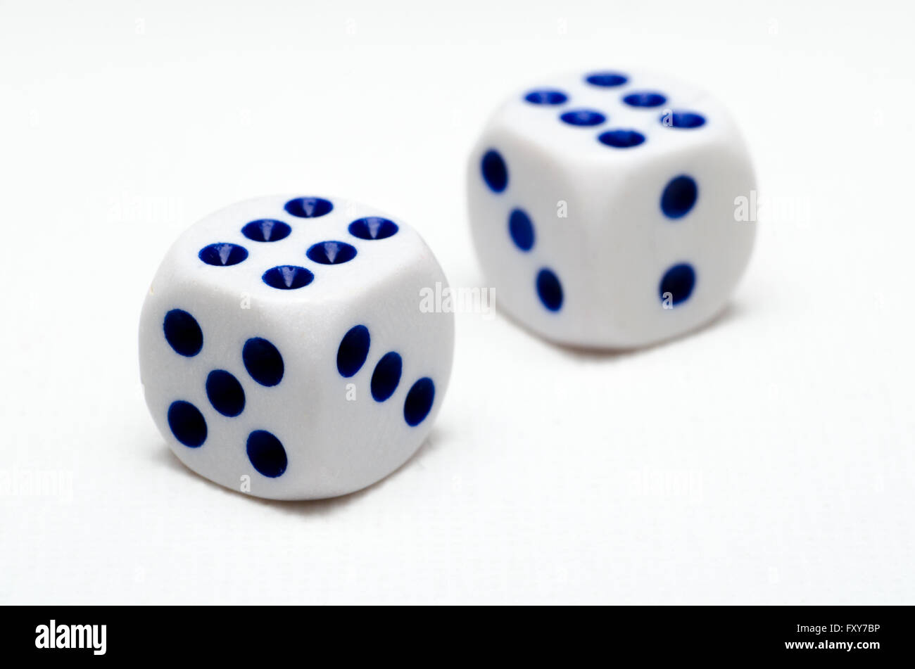 A Studio Photograph of Two Dice, Both Showing the Number Six Stock ...