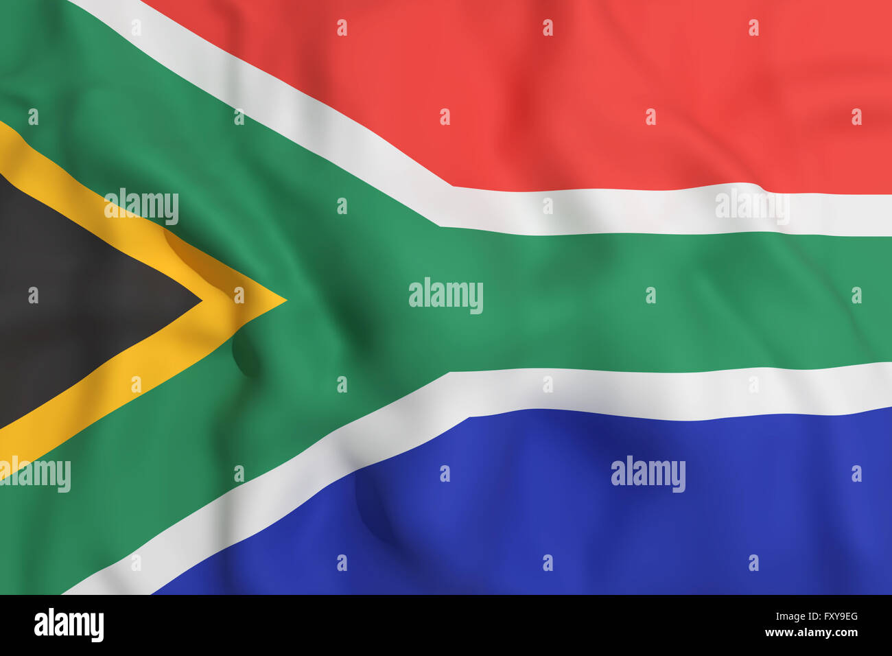 3d rendering of a South Africa flag waving Stock Photo - Alamy