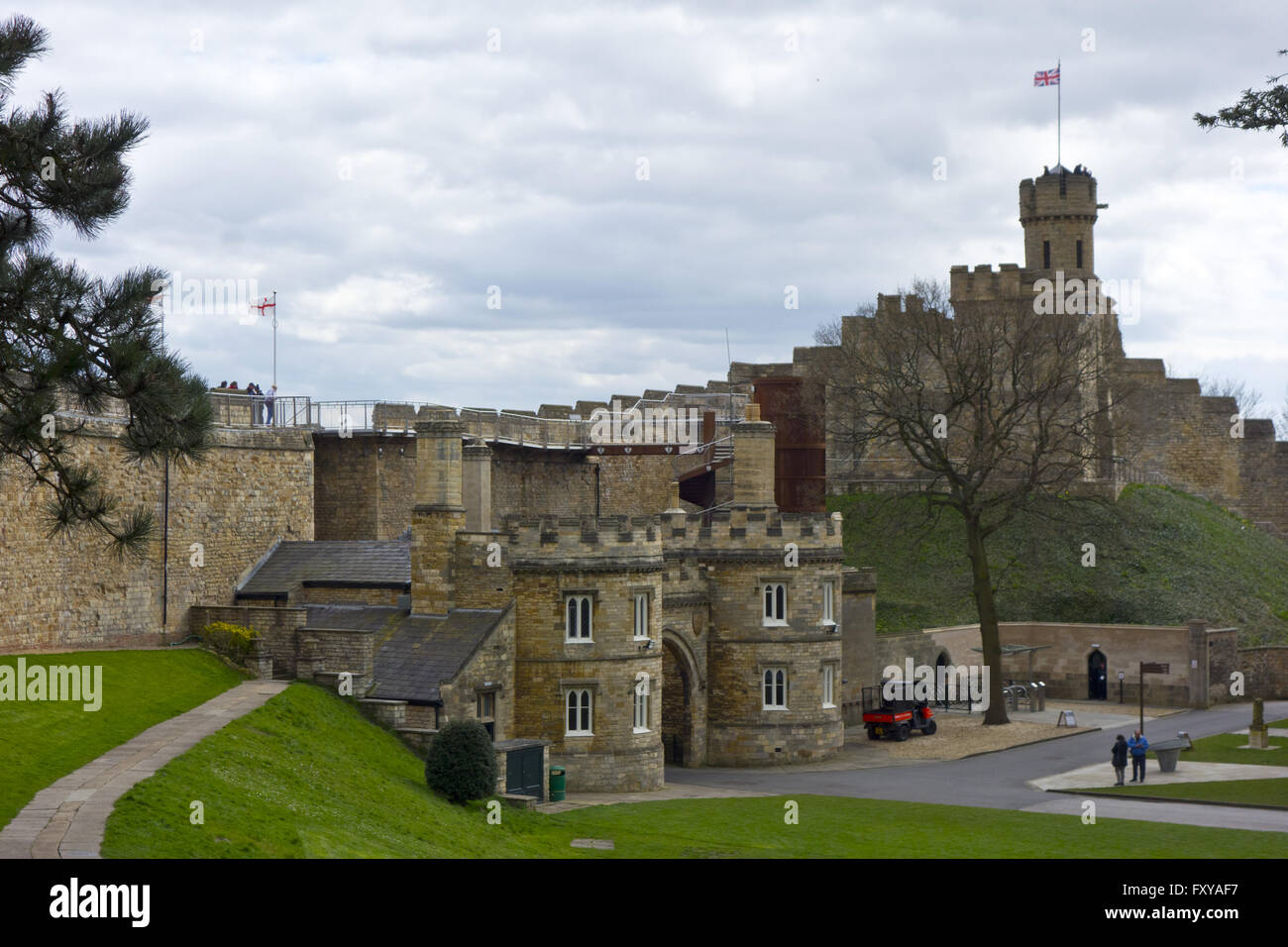 Lincoln castle walls and gate house Stock Photo - Alamy