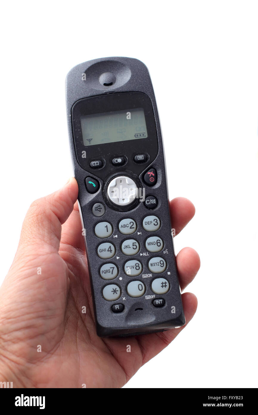Hand picking up the phone at home hi-res stock photography and images ...