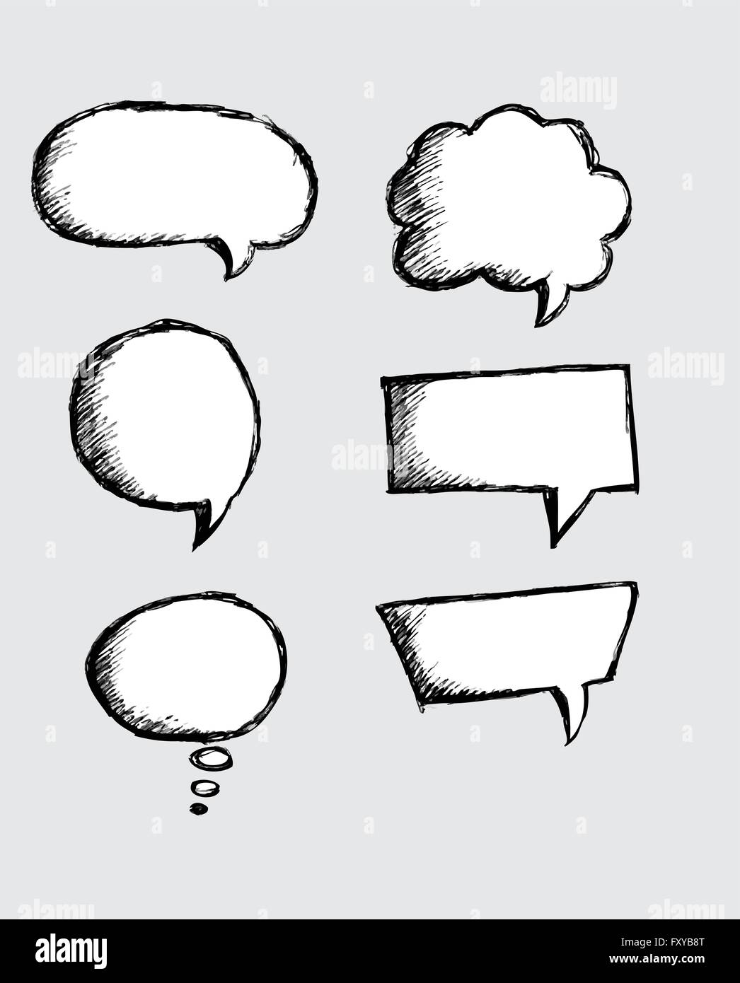 Speech Bubble Sketch hand drawn bubble speech Stock Vector Image & Art ...