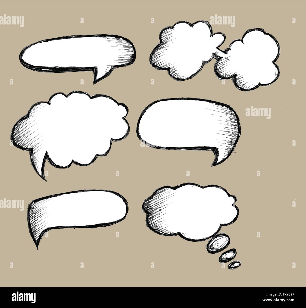 Speech Bubble Sketch hand drawn bubble speech Stock Vector Image & Art ...