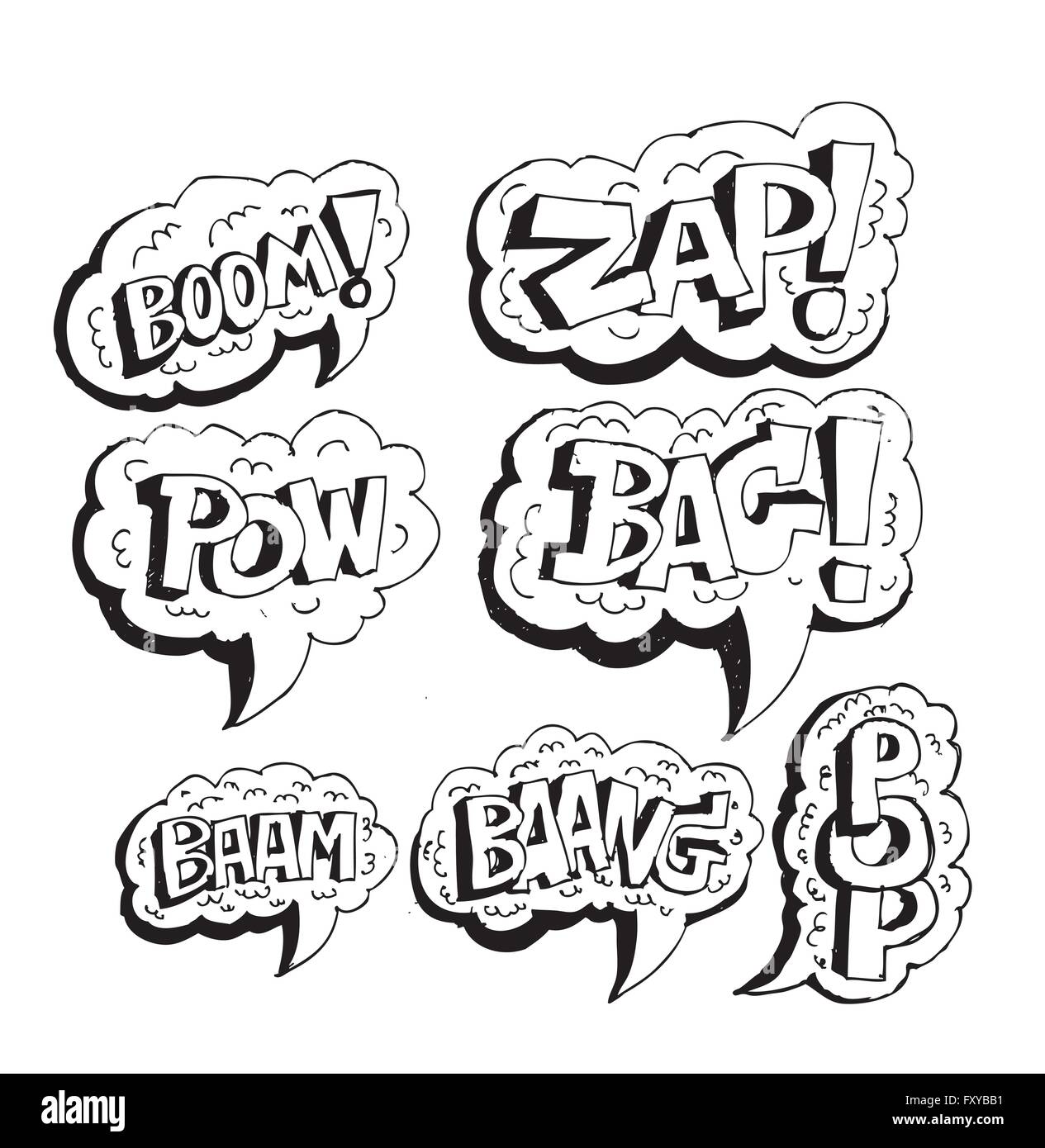 Cartoon text explosions comic bubble Cut Out Stock Images & Pictures ...