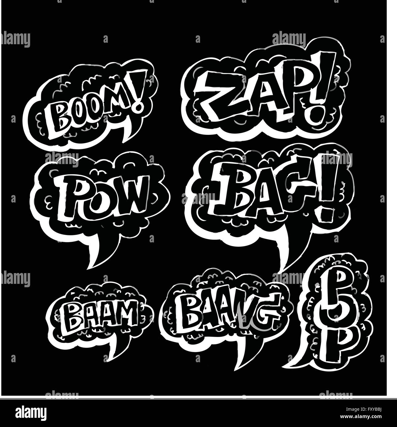 Cartoon text explosions comic bubble Stock Vector Image & Art - Alamy