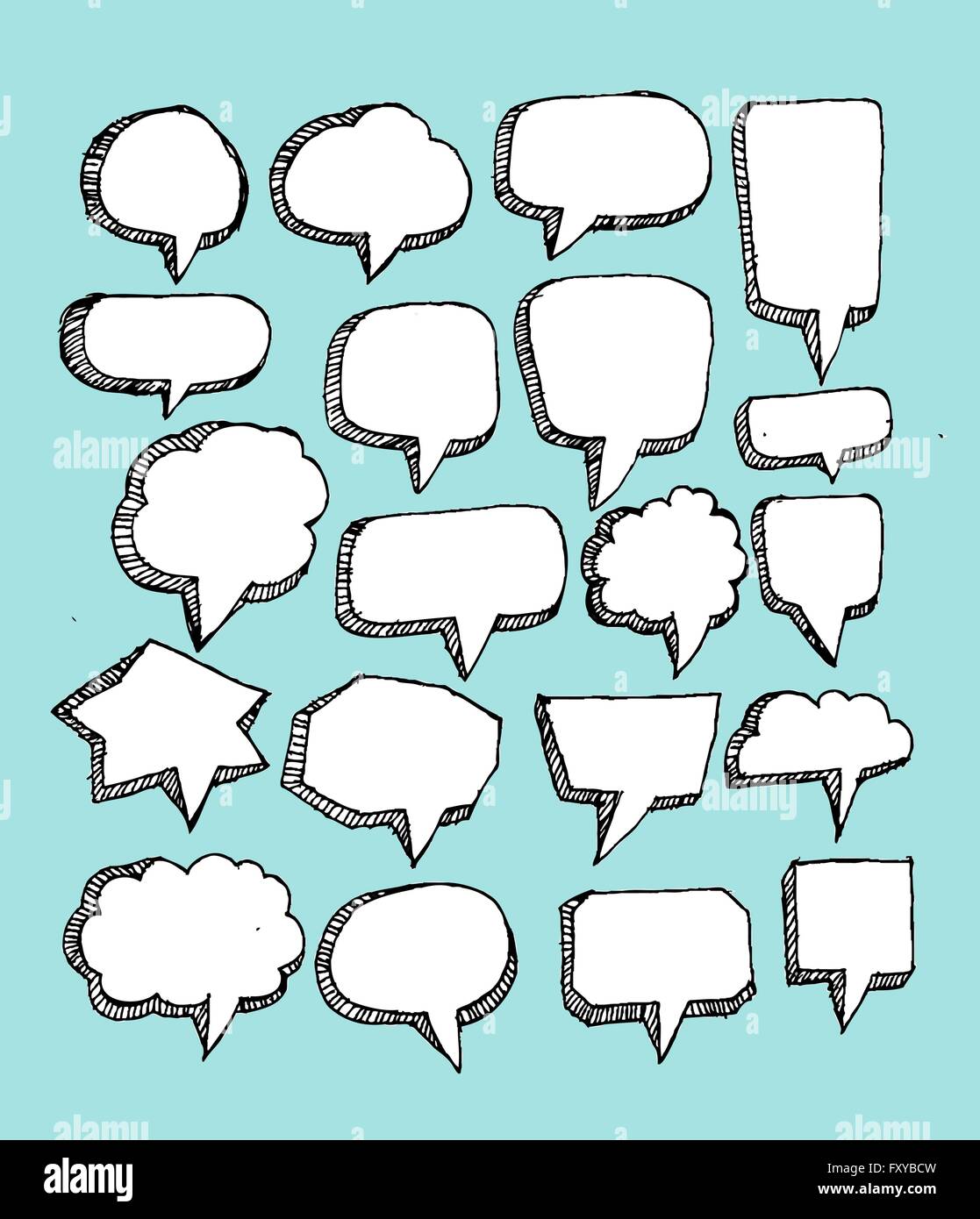 Speech Bubble Sketch hand drawn bubble speech Stock Vector Image & Art ...