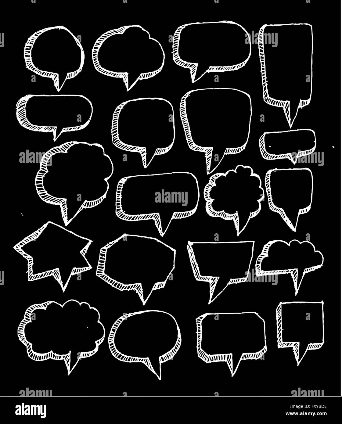 Speech Bubble Sketch hand drawn bubble speech Stock Vector Image & Art ...