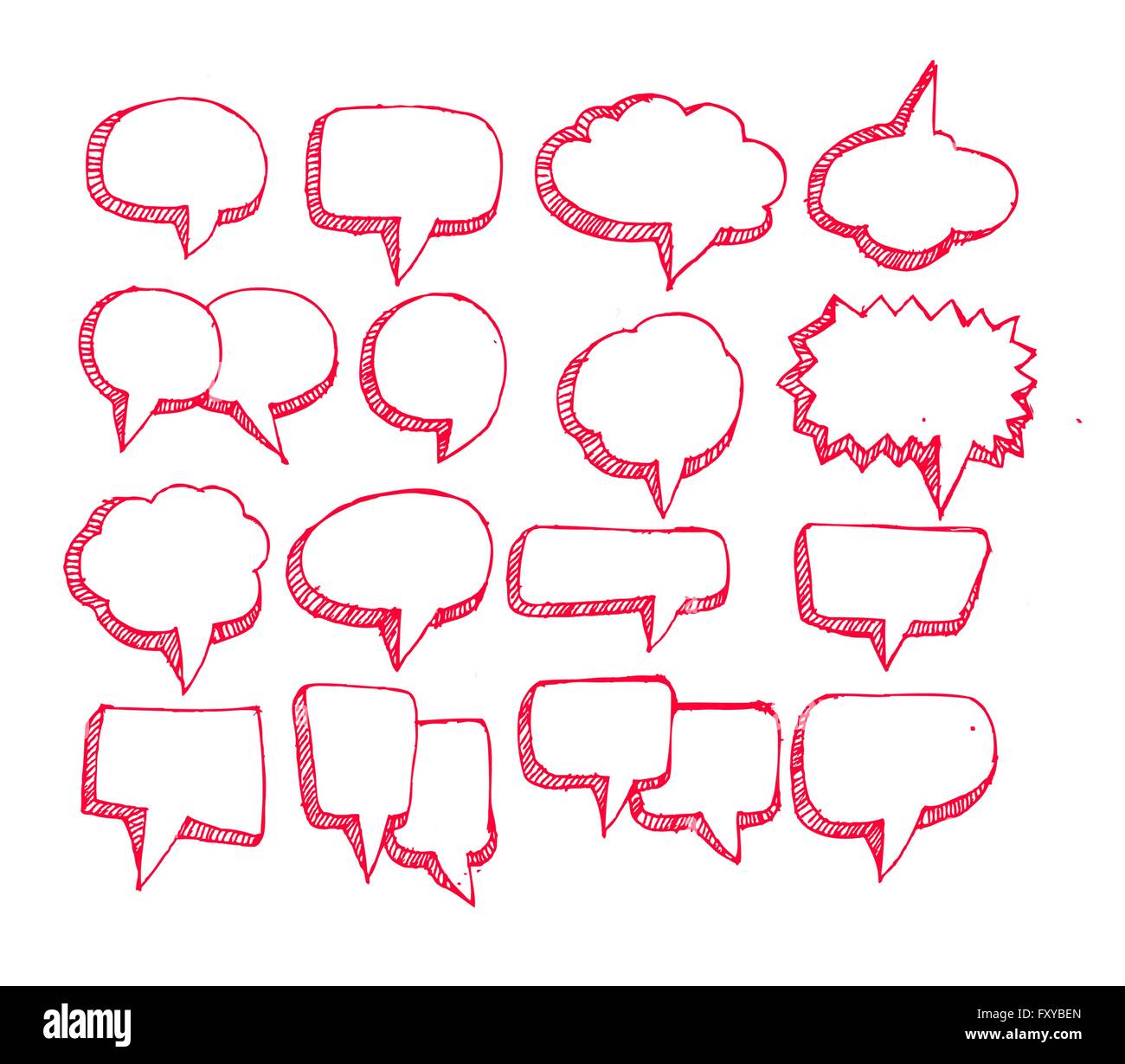 Speech Bubble Sketch hand drawn bubble speech Stock Vector Image & Art ...